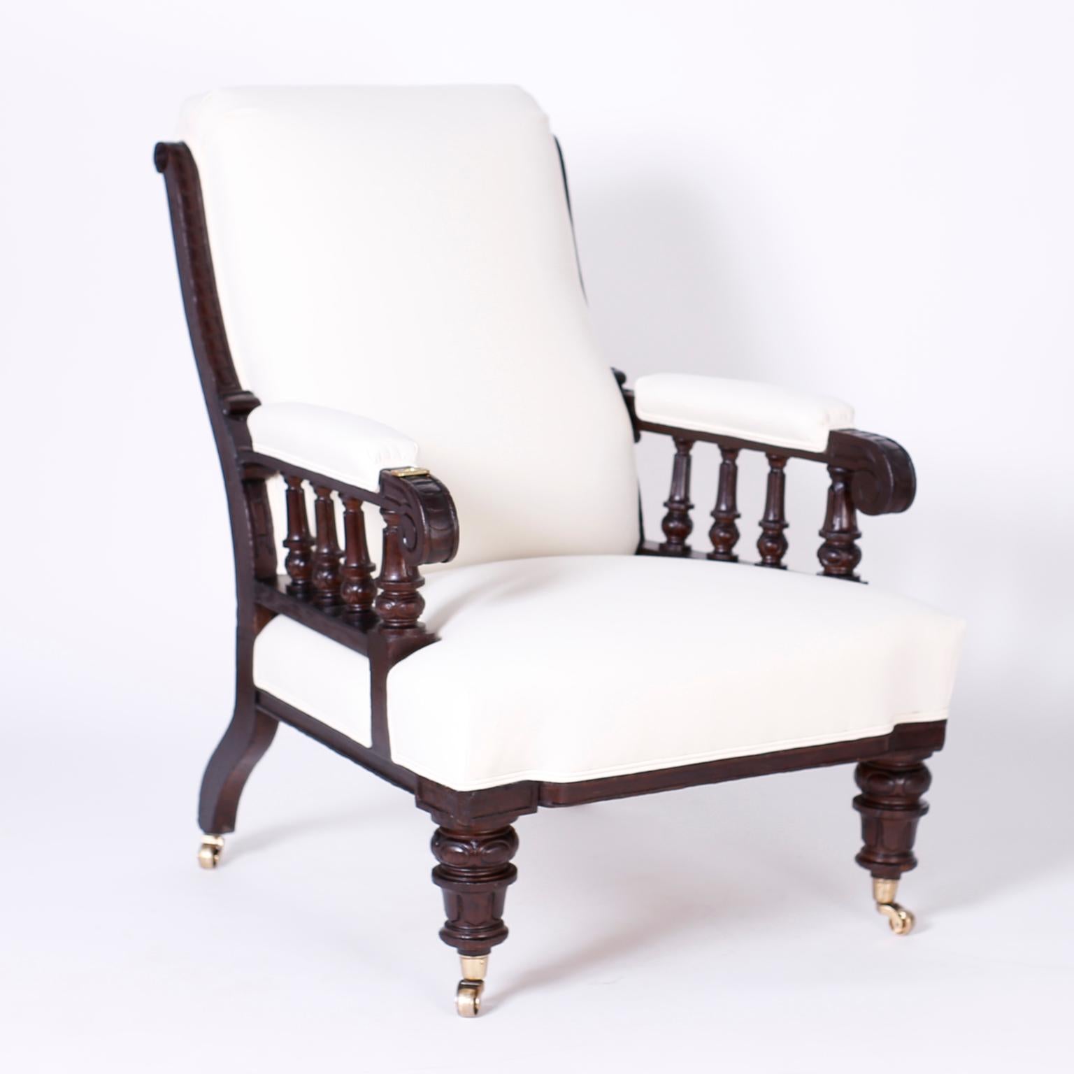 Pair of British Colonial Library Chairs at 1stDibs | british colonial ...