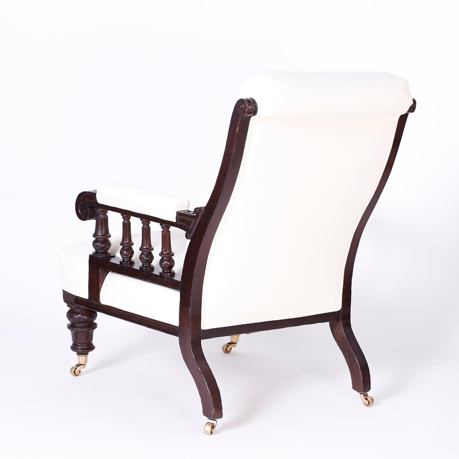Pair of British Colonial Library Chairs at 1stDibs | british colonial ...