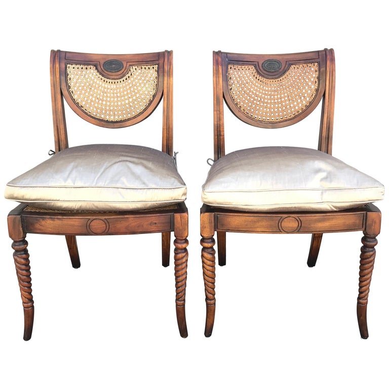 Pair of British Colonial Side Chairs at 1stDibs