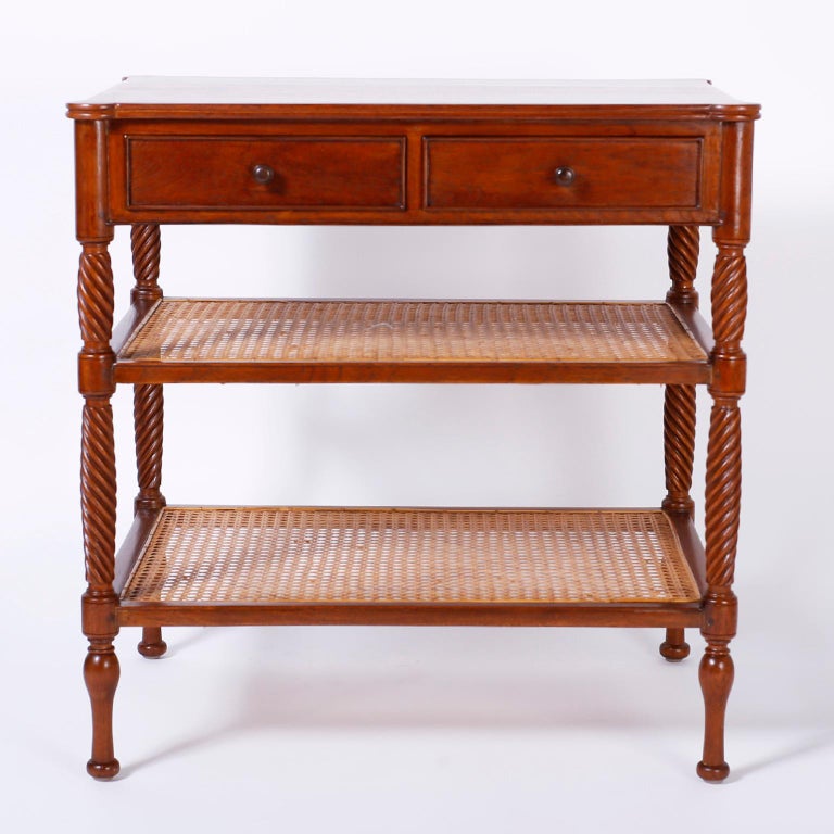 Pair of British Colonial Style Nightstand or End Tables at 1stDibs
