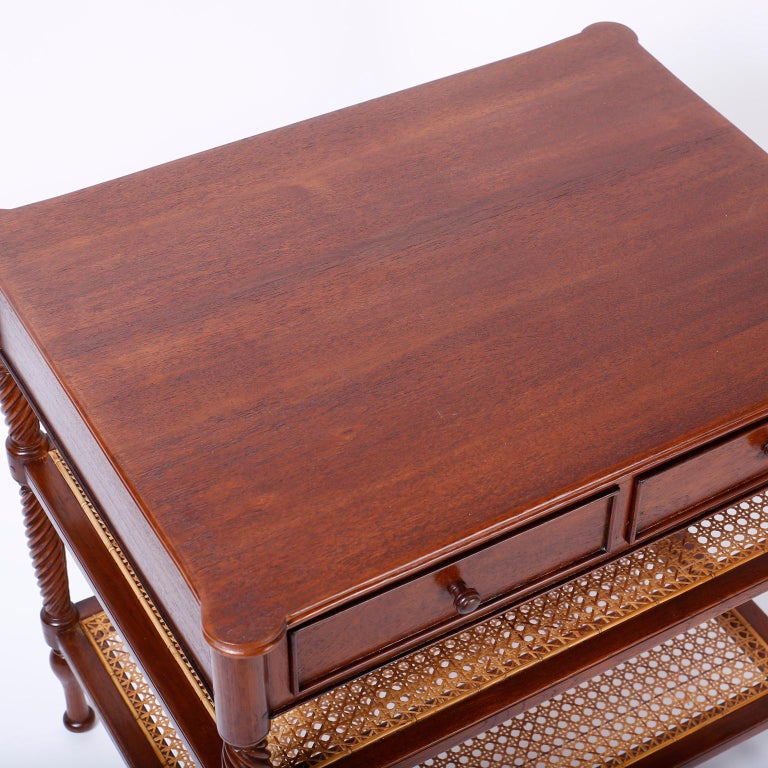 Pair of British Colonial Style Nightstand or End Tables at 1stDibs
