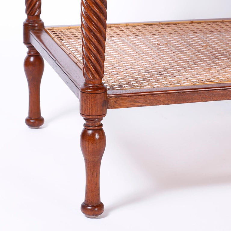 Pair of British Colonial Style Nightstand or End Tables at 1stDibs