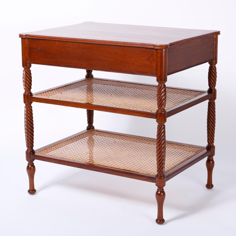 Pair of British Colonial Style Nightstand or End Tables at 1stDibs