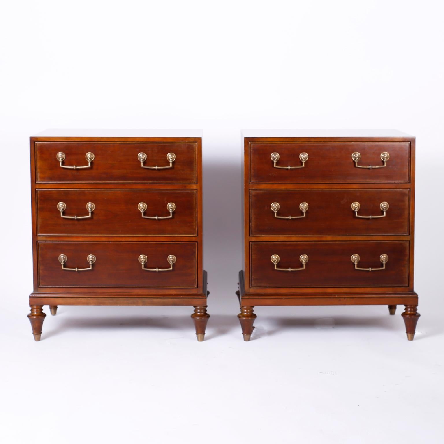 Pair of British Colonial Style Nightstands or Chests at 1stDibs ...