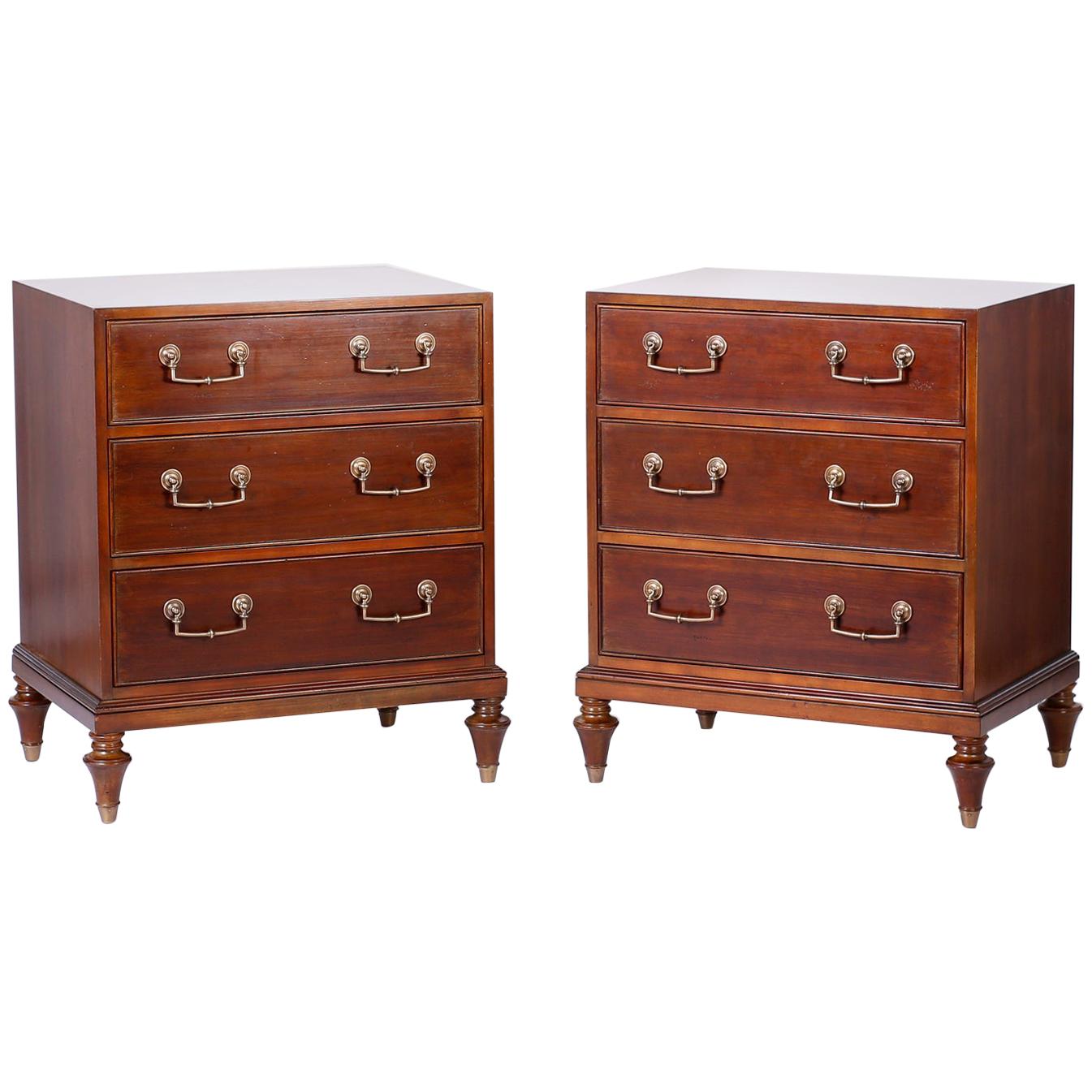 Pair of British Colonial Style Nightstands or Chests at 1stDibs ...