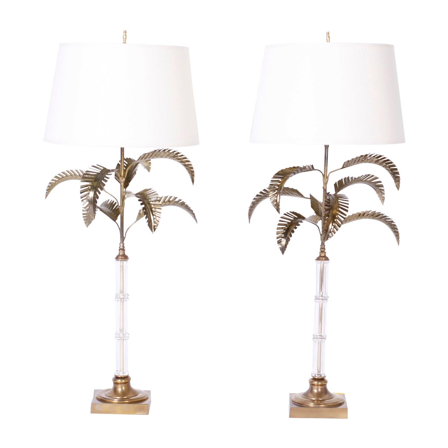 Pair of British Colonial Style Palm Tree Table Lamps at 1stDibs
