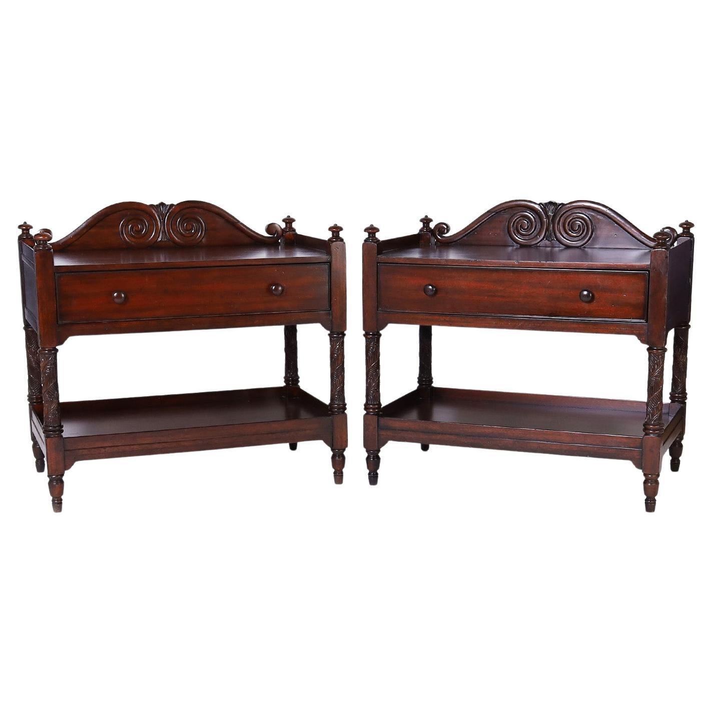 British Colonial Style Two-Tiered Side Table or Console at 1stDibs