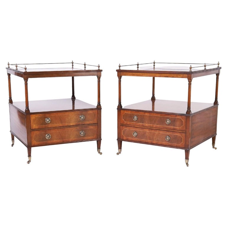 Pair of British Colonial Style Tables or Stands For Sale at 1stDibs