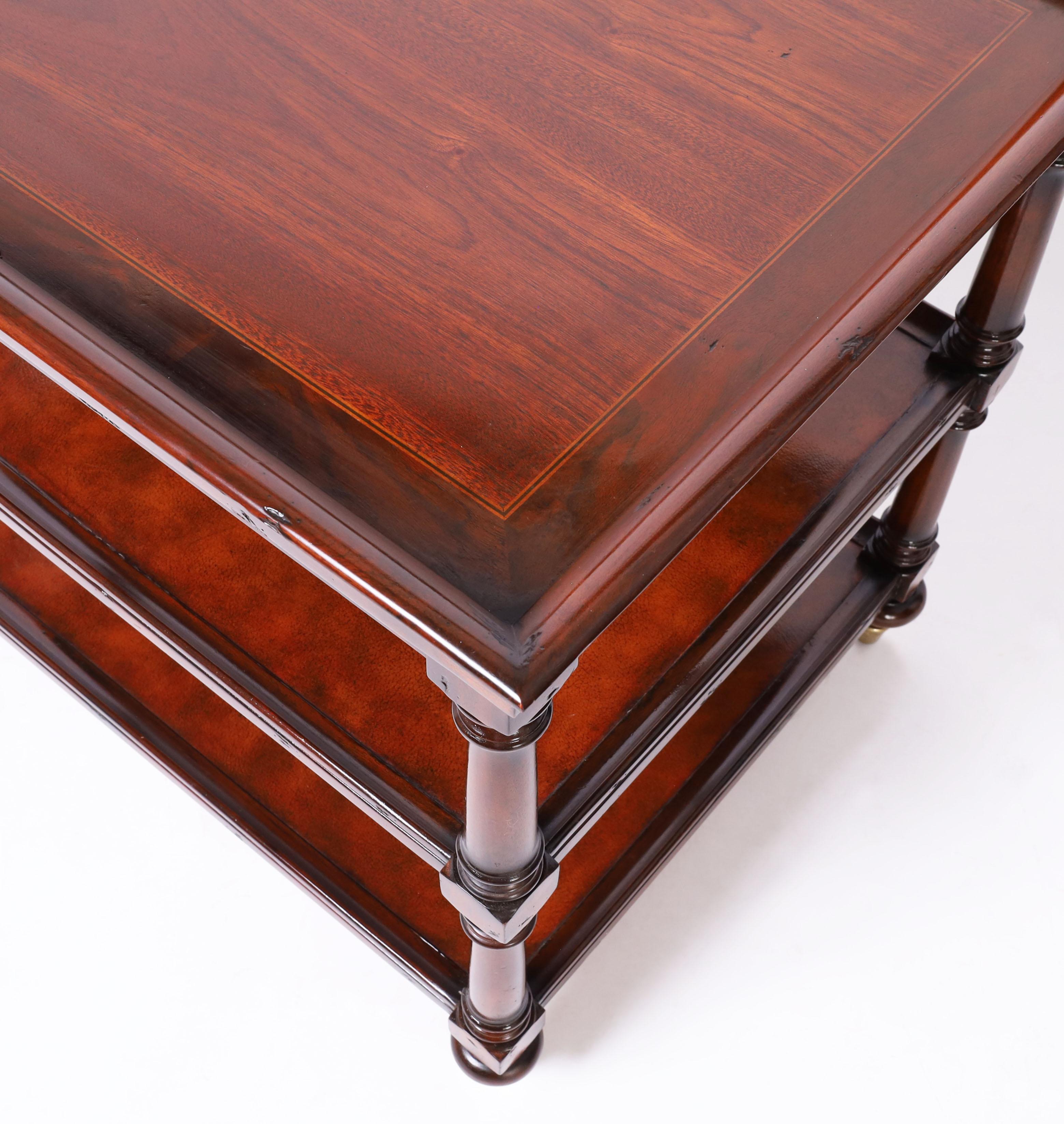 Pair of British Colonial Style Three Tiered Stands or Tables For Sale ...