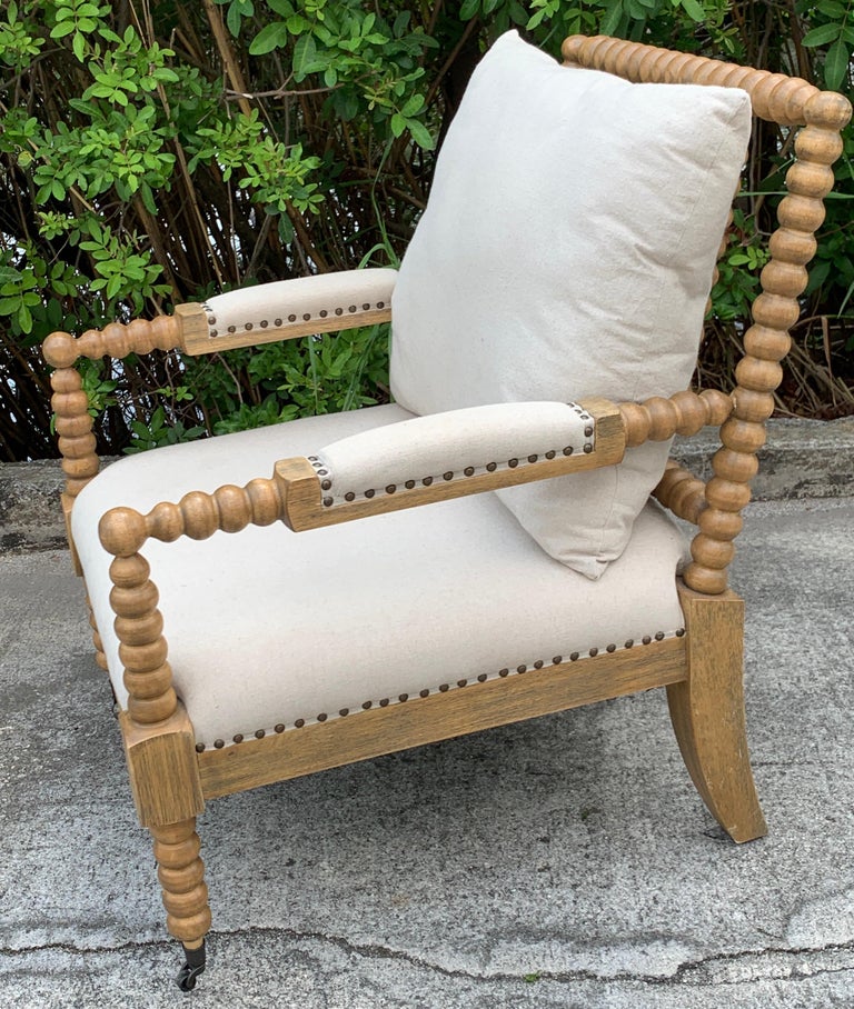 Pair of British Colonial / West Indies Style Bleached Spindle Club ...