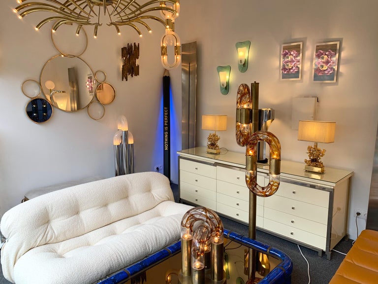 Pair of Bronze Amethyst Lamps by Boeltz, France, 1970s at 1stDibs