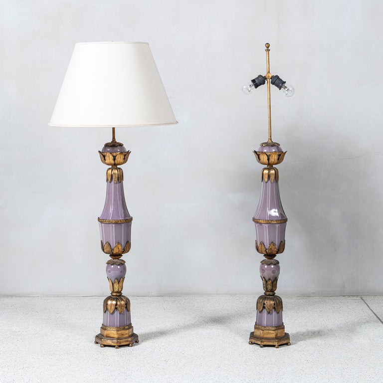 Pair of Bronze and Glass Table Lamps Maison Jansen, France, circa 1940 ...