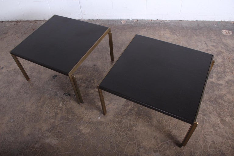 Pair of Bronze and Leather Tables by Stow Davis at 1stDibs