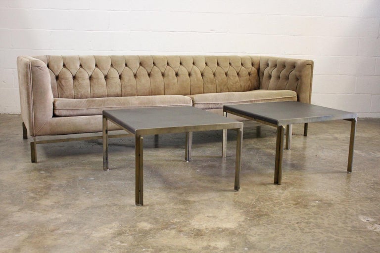 Pair of Bronze and Leather Tables by Stow Davis at 1stDibs