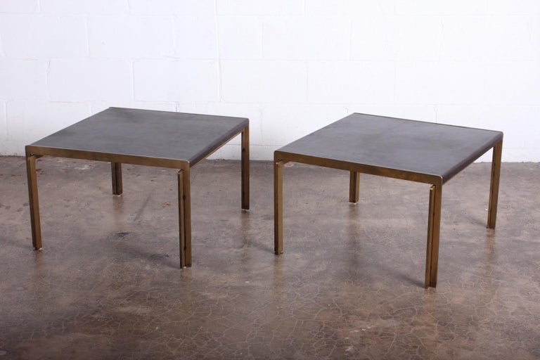 Pair of Bronze and Leather Tables by Stow Davis at 1stDibs