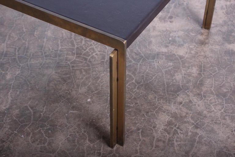 Pair of Bronze and Leather Tables by Stow Davis at 1stDibs