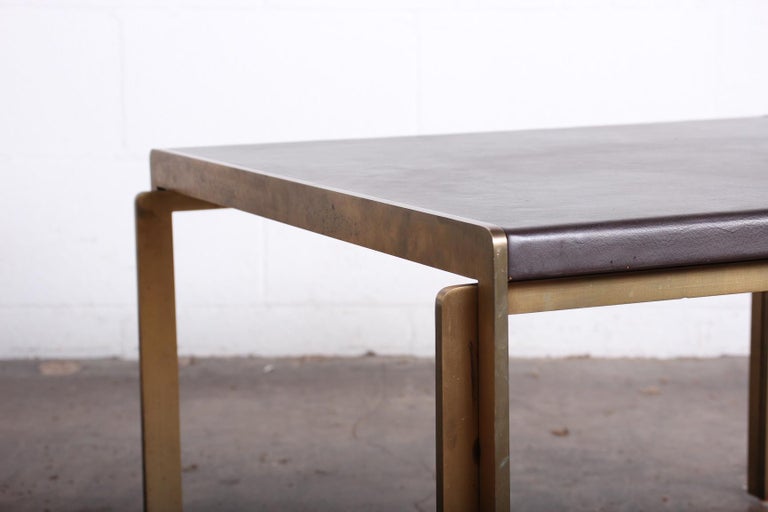 Pair of Bronze and Leather Tables by Stow Davis at 1stDibs