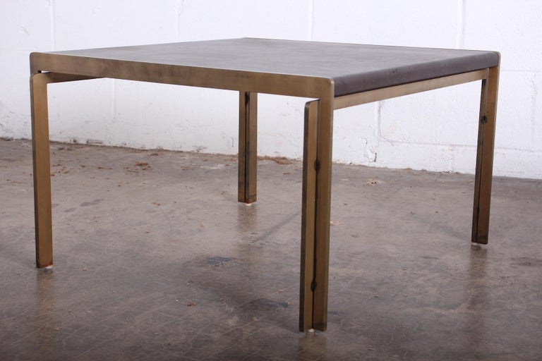 Pair of Bronze and Leather Tables by Stow Davis at 1stDibs
