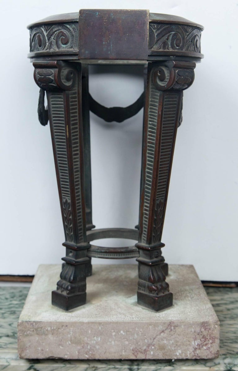 Pair of Bronze Athenae on Marble Bases For Sale at 1stDibs