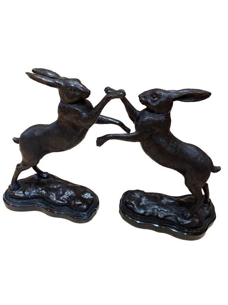 Pair of Bronze Boxing Hares, 20th Century For Sale at 1stDibs | bronze ...