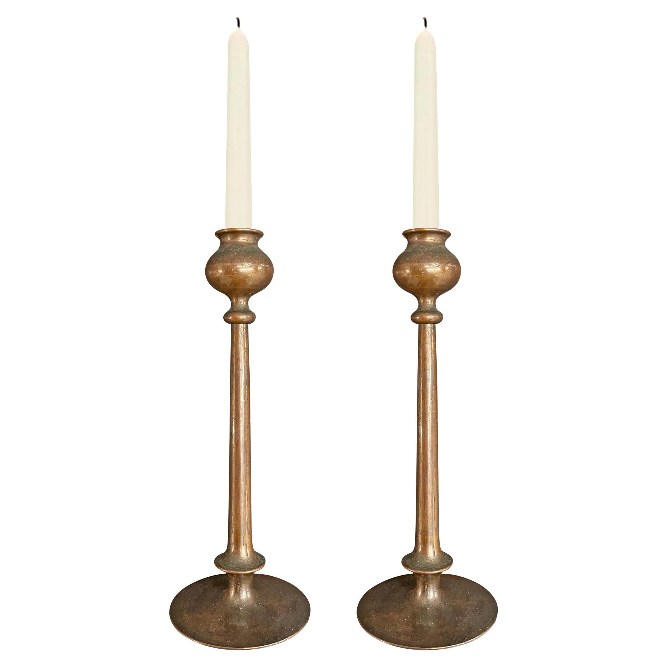 Pair of Whimsical Painted Bronze Dancing Frog Candlesticks For Sale at ...