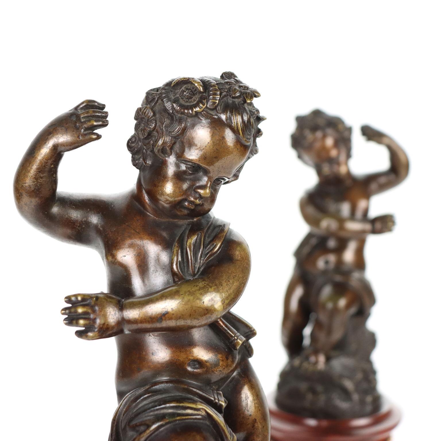Pair of Bronze Cherubs Italy xx Century at 1stDibs
