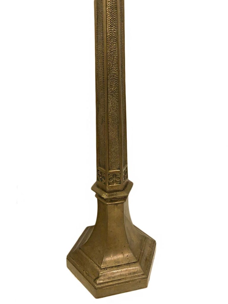 Pair of Bronze Column Lamps For Sale at 1stDibs