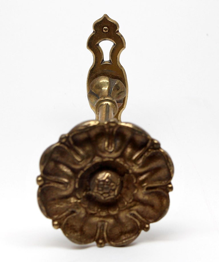 20th C. NYC Waldorf Pair of Bronze Floral Curtain Drapery Tiebacks For ...