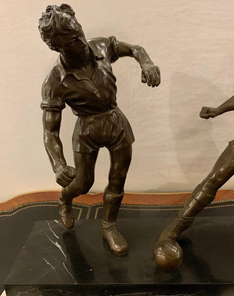 Pair of Bronze Football or Soccer Players at 1stDibs