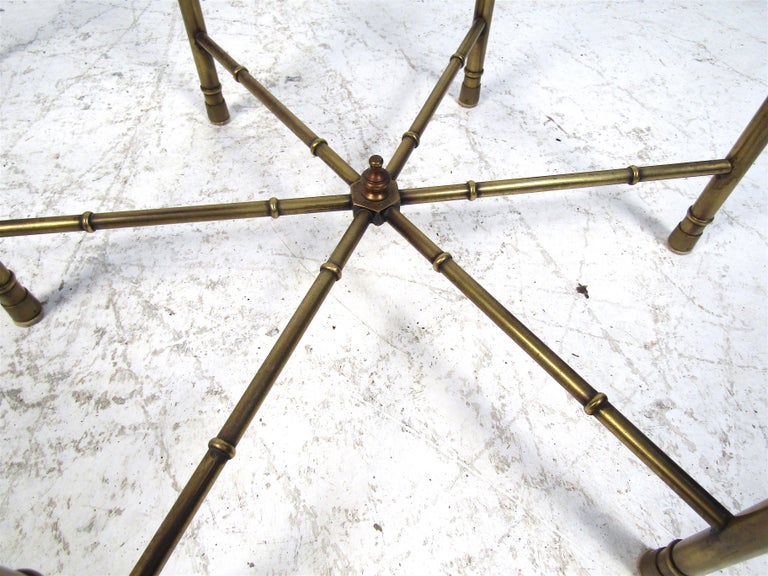 Pair of Bronze Hexagonal End Tables For Sale at 1stDibs