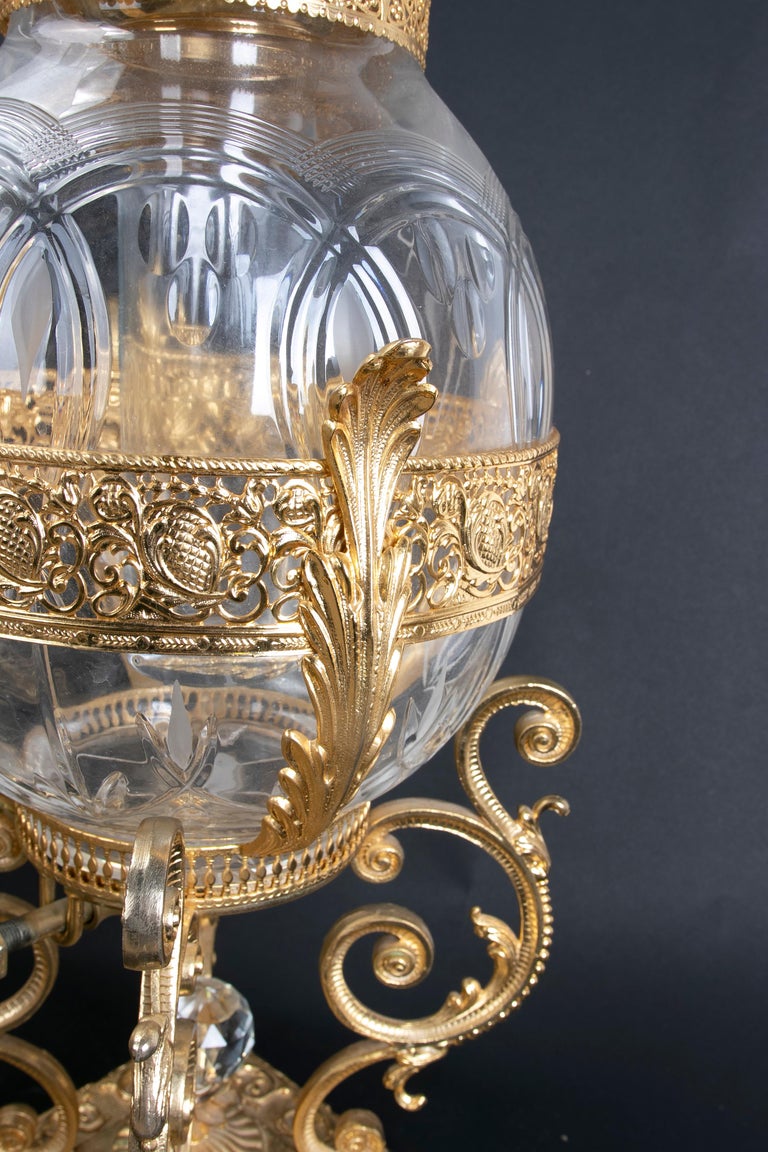 Pair of Bronze Jars Holding Lidded Glass Container at 1stDibs ...