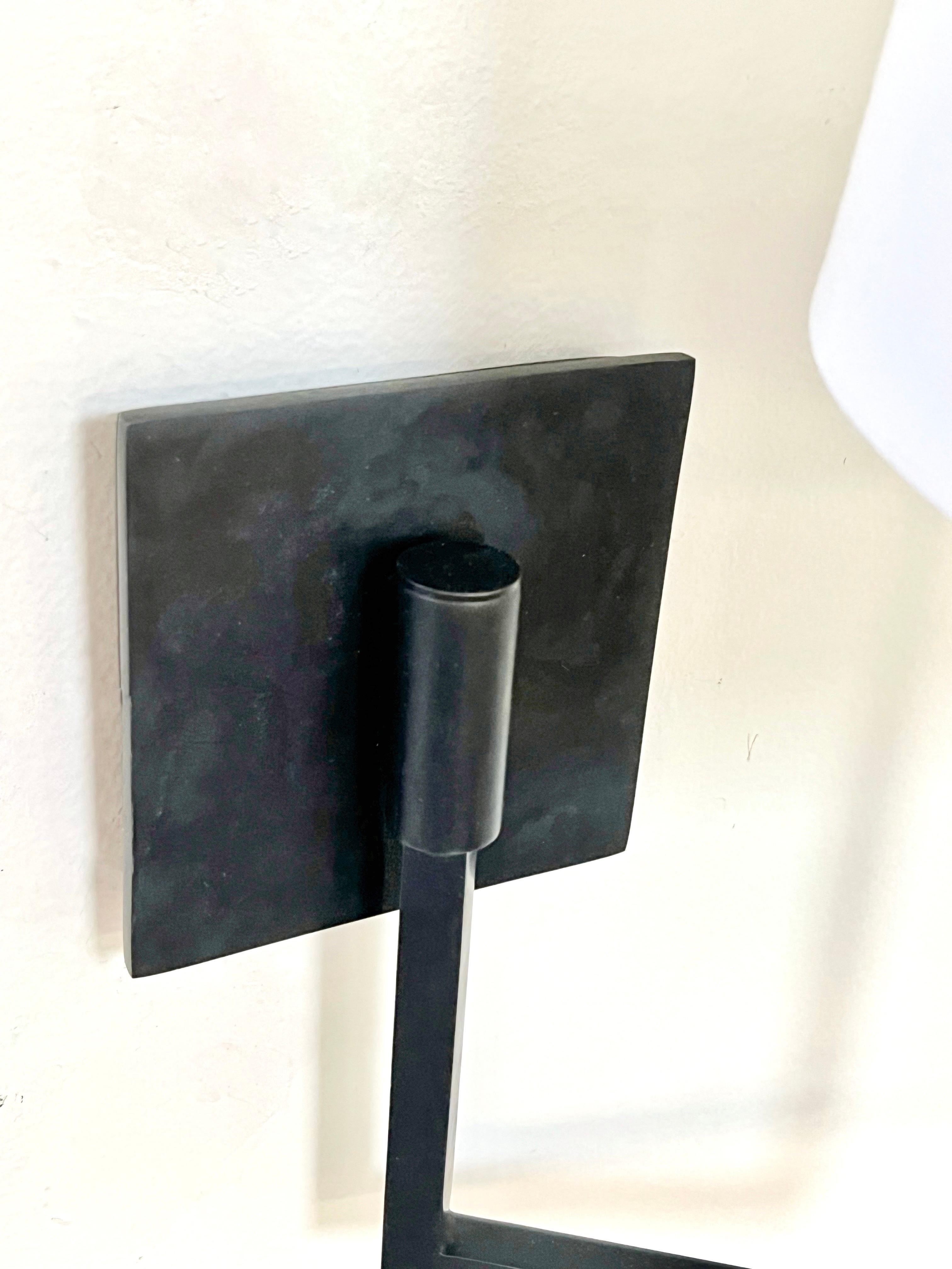 Pair of Bronze Minimalist Swivel Wall Sconces with Shaded For Sale at ...