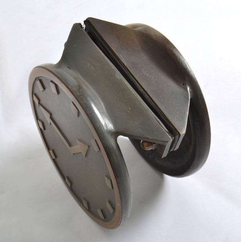 Pair of Bronze Push and Pull Door Handles as Clocks For Sale at 1stDibs