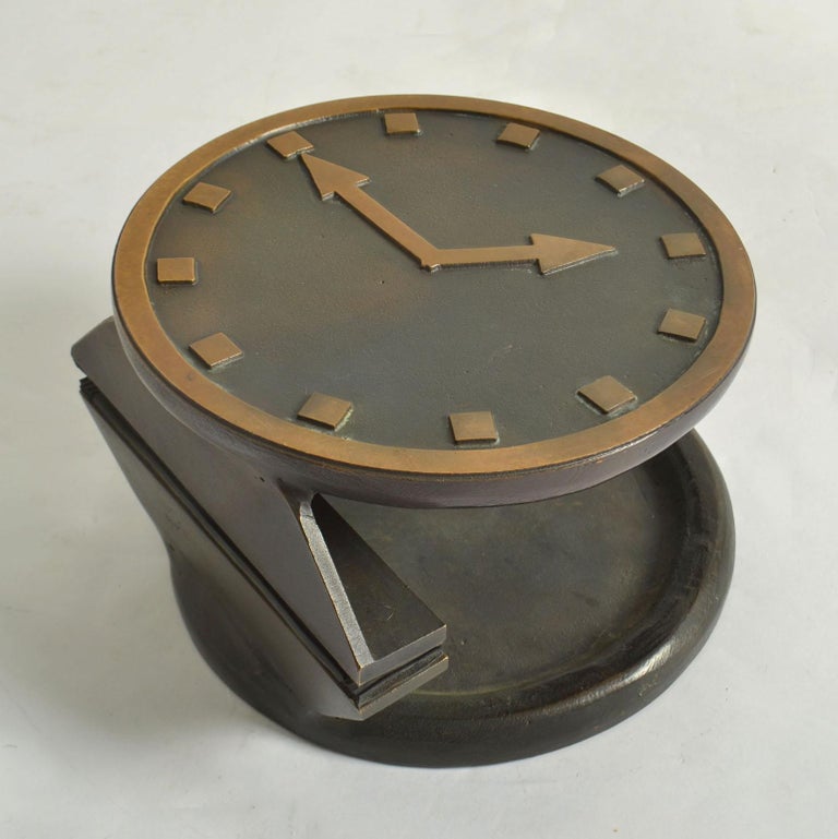 Pair of Bronze Push and Pull Door Handles as Clocks For Sale at 1stDibs