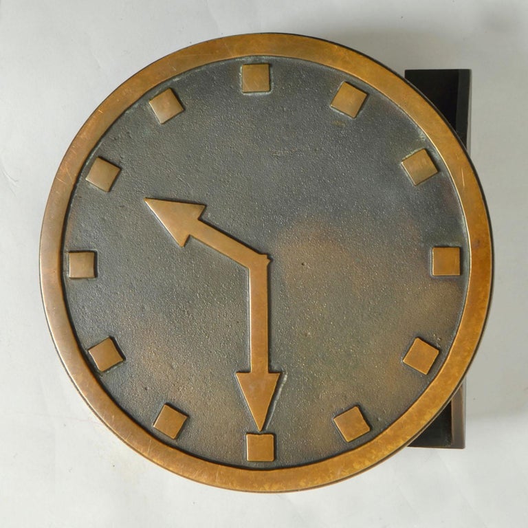 Pair of Bronze Push and Pull Door Handles as Clocks For Sale at 1stDibs