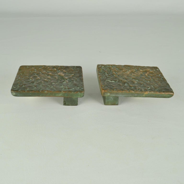 Pair of Bronze Push Pull Door Handles with a Natural Relief For Sale at ...