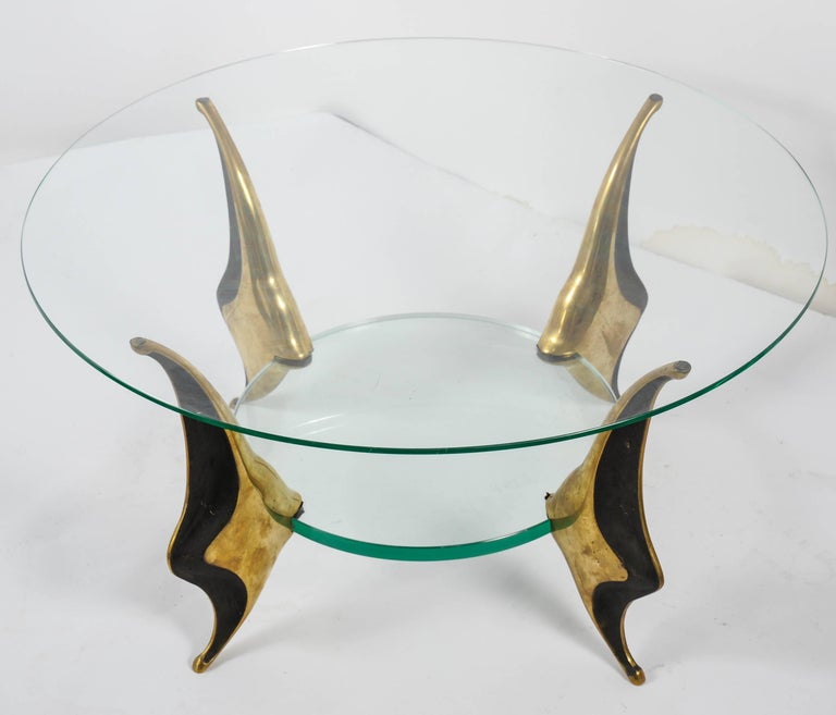 Pair of Bronze Side Tables by Willy Daro For Sale at 1stDibs