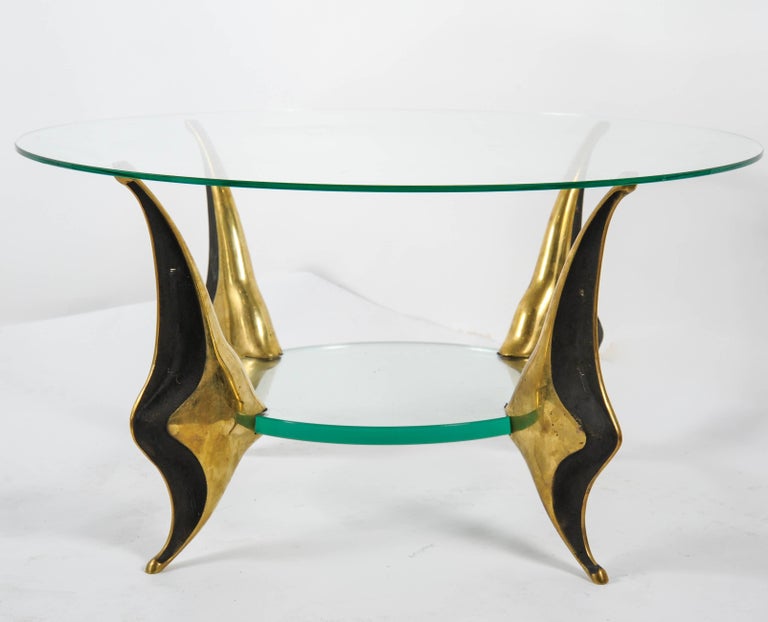 Pair of Bronze Side Tables by Willy Daro For Sale at 1stDibs