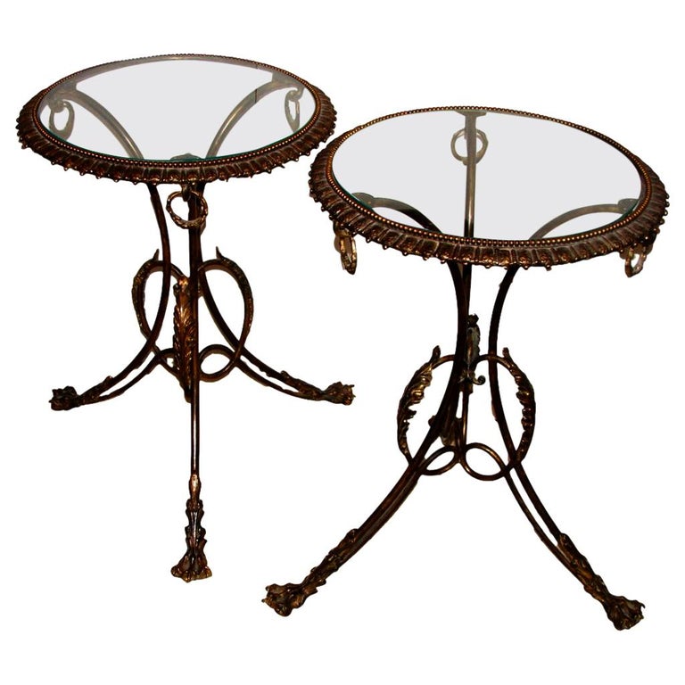 Pair of Bronze Side Tables, Sold Individually For Sale at 1stDibs