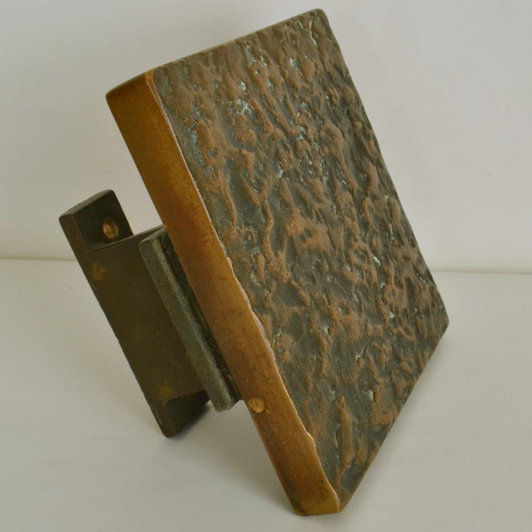 Pair of Bronze Square Push Pull Door Handles For Sale at 1stDibs