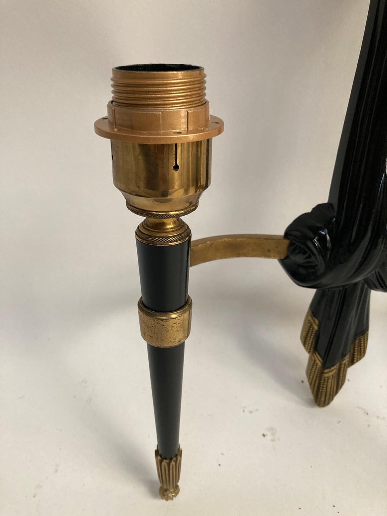 Pair of Bronze Wall Light Attributed to Jansen For Sale at 1stDibs