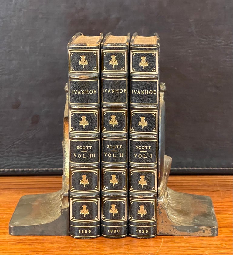 Pair of Bronze Wash "Viking Ship" Bookends by Bradley and Hubbard For ...