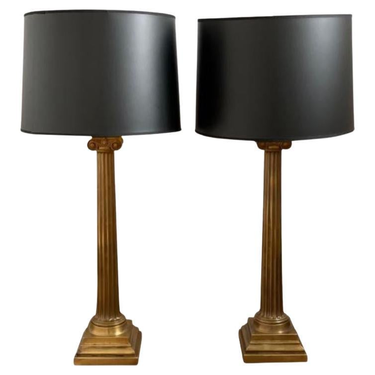 Pair of 20th Century Wood Chess Piece Column Table Lamps For Sale at ...