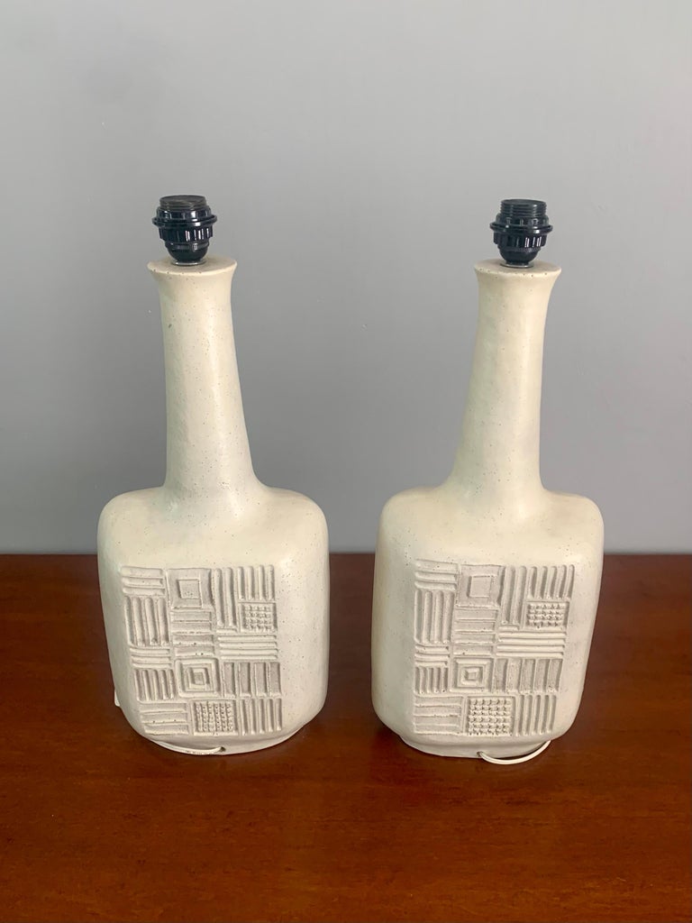 Pair of Gambone Ceramic Table Lamps, Signed For Sale at 1stDibs