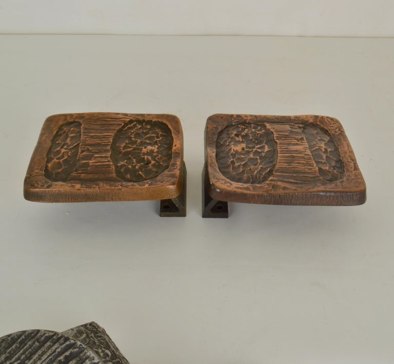 Architectural Square Abstract Bronze Push Pull Door Handle Pair For ...