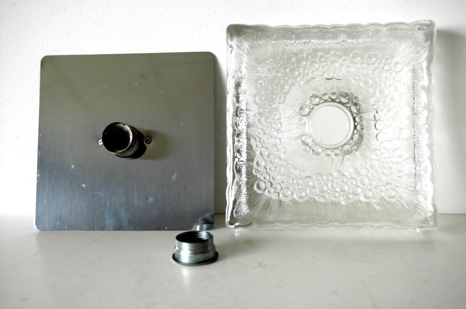 Pair of Bubble Glass Pattern monumental Sconces or Flush Mounts ...