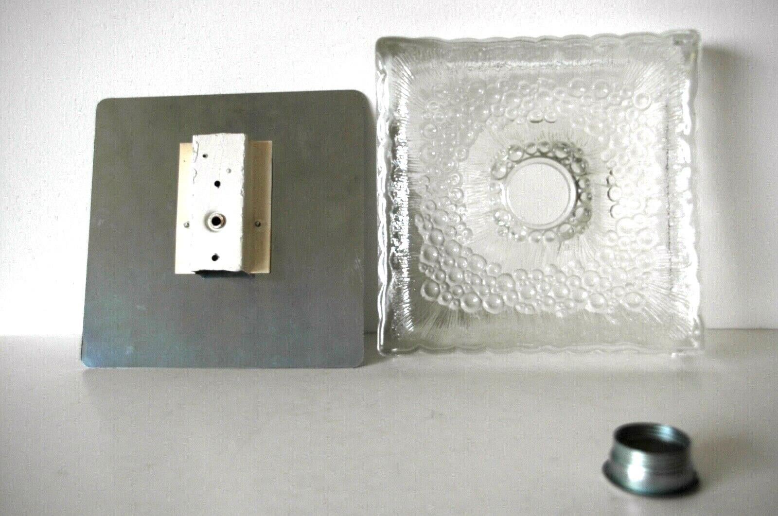 Pair of Bubble Glass Pattern monumental Sconces or Flush Mounts ...