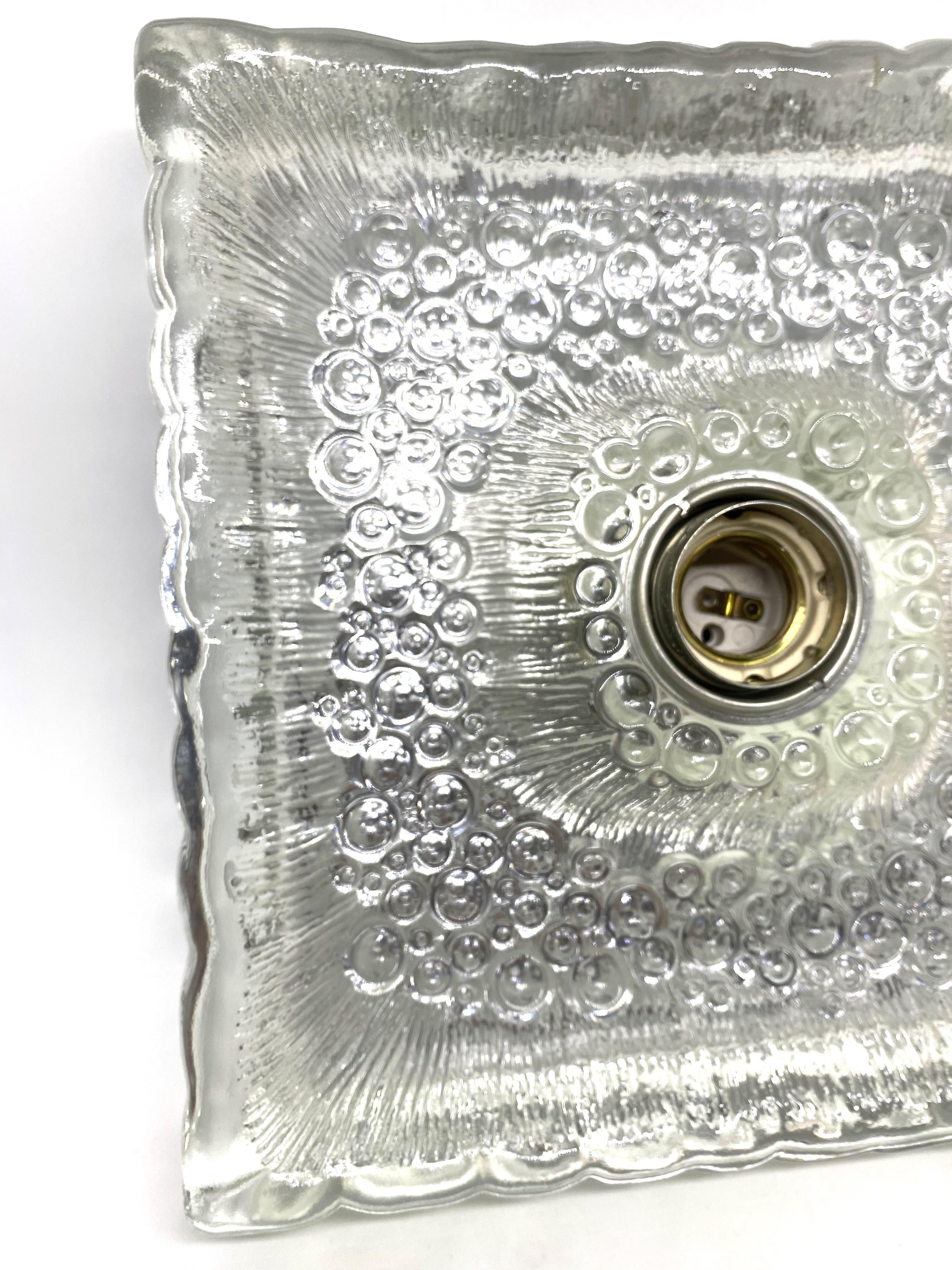 Pair of Bubble Glass Pattern monumental Sconces or Flush Mounts ...