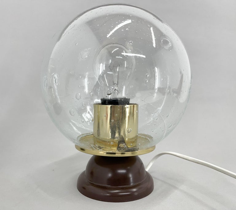 Pair of Bubble Glass Table or Bedside Lamps by Instala Decin, 1970's ...