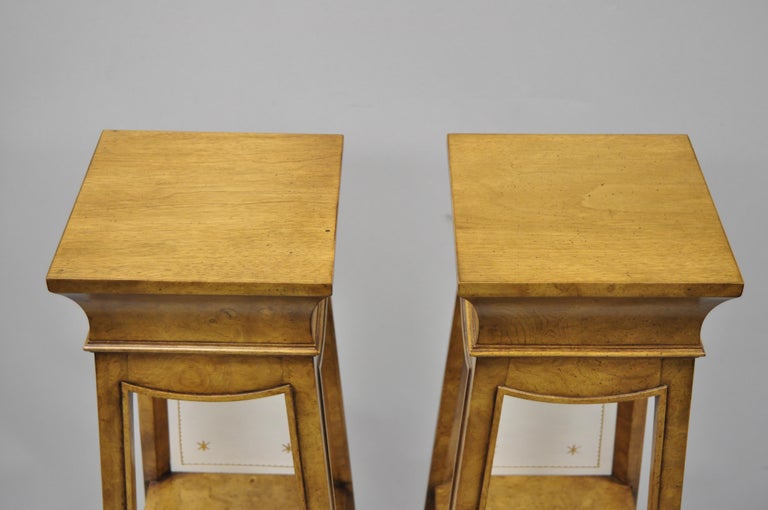 Pair of Burr Walnut Pyramid Obelisk Form Small Curio Display Pedestal ...